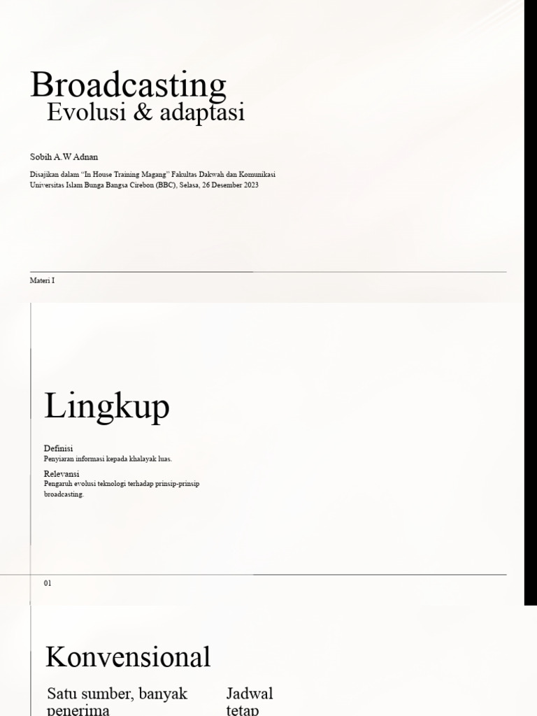 Materi I - Broadcasting - Evolusi & Adaptasi | PDF