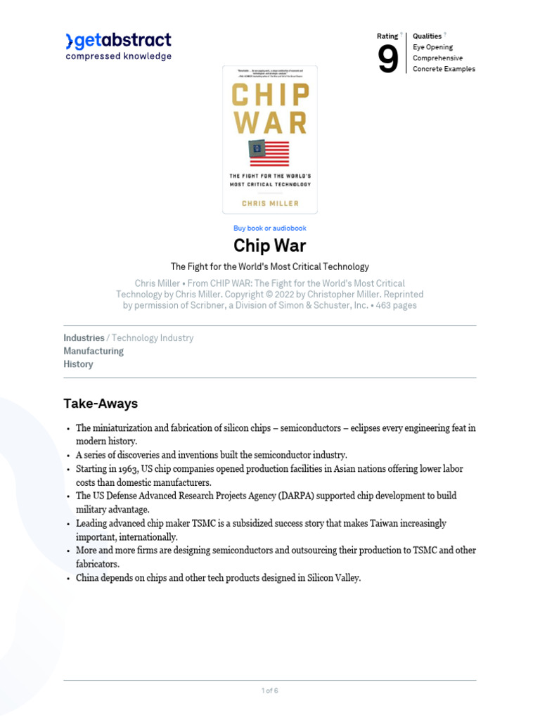 Chip War Miller en 46358 | PDF | Integrated Circuit | Transistor