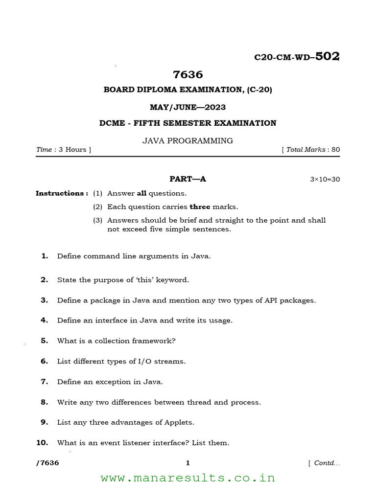 WWW - Manaresults.co - In: MAY/JUNE-2023 Dcme - Fifth Semester ...