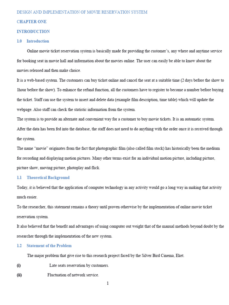 Design and Implementation of Movie Reservation System | PDF | Mobile ...