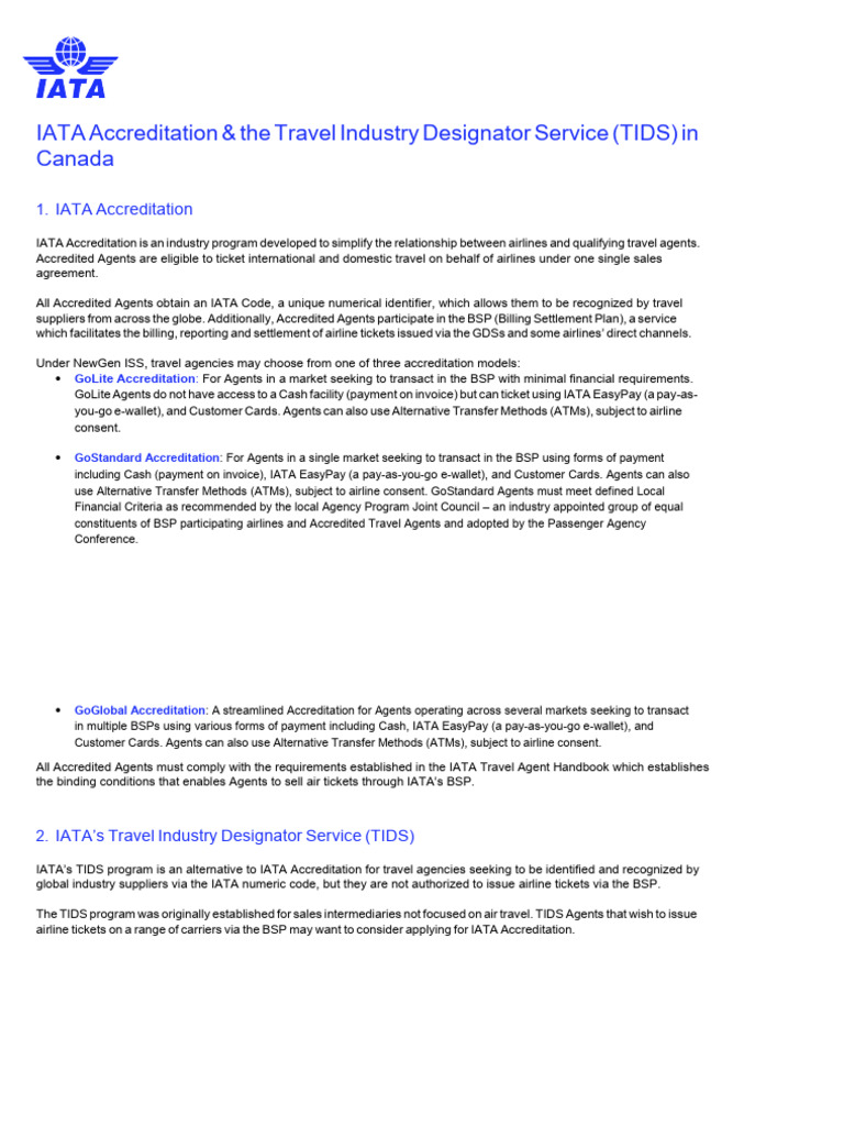 IATA TIDS GoLite Comparison - Canada | PDF | Payment Card Industry Data ...