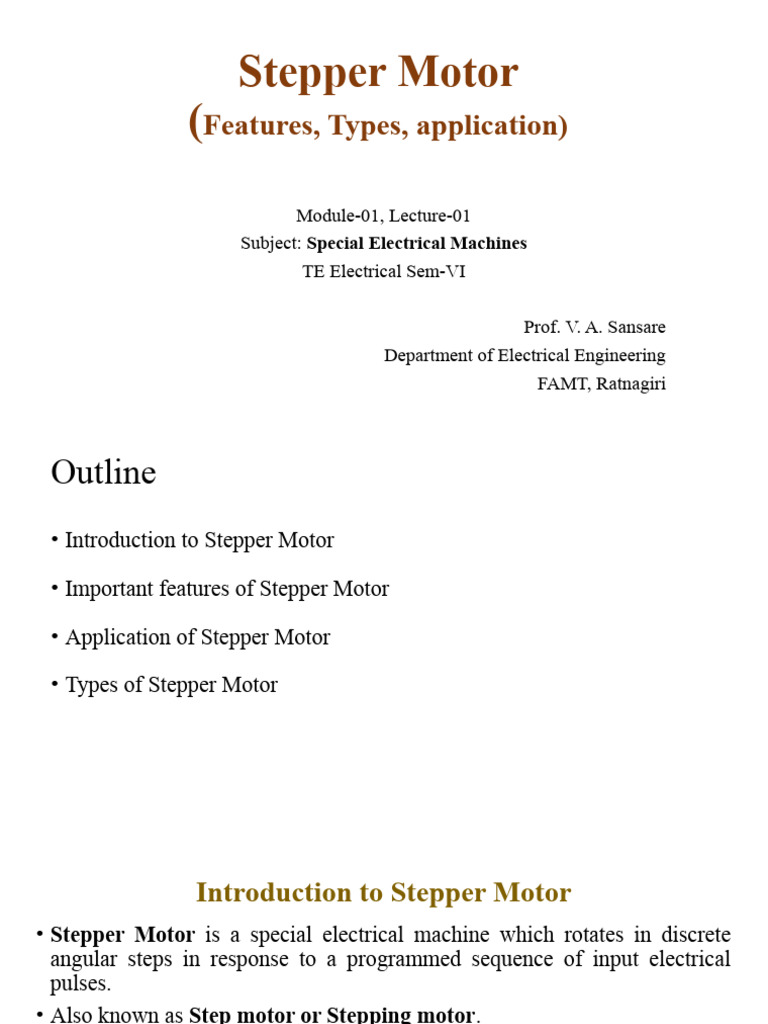 Overview of Angular Stepper Motors | PDF | Electric Motor | Electrical ...