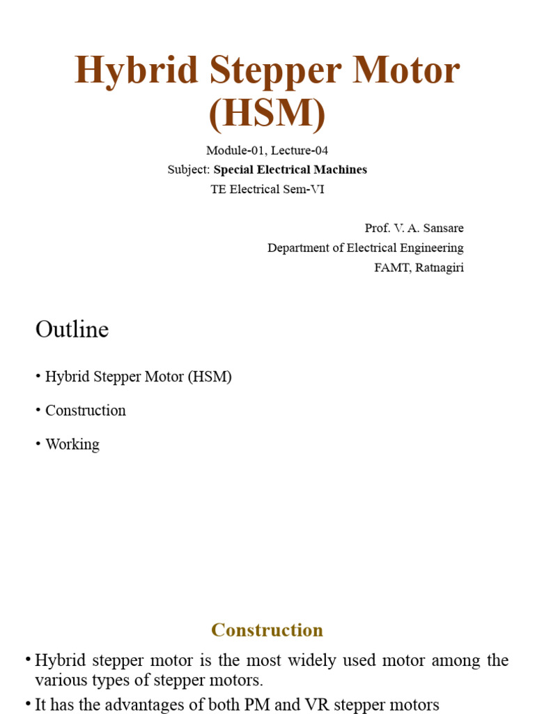 Lecture 4 - Hybrid Stepper Motor | Download Free PDF | Electric Motor ...