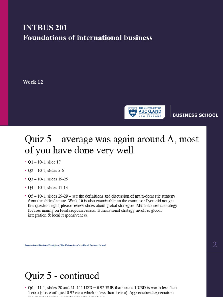 Intbus 201 Foundations of International Business: Week 12 | PDF ...
