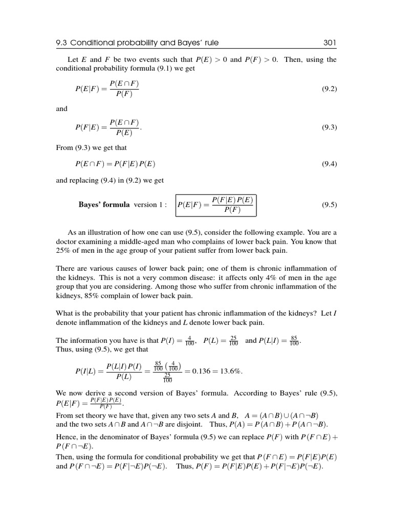 Conditional Probability & Bayes' Rule | PDF | Sensitivity And Specificity | Function (Mathematics)