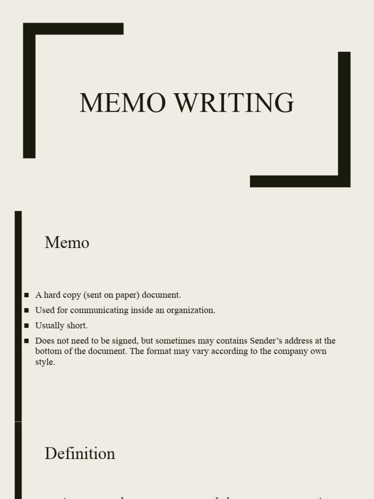 Memo Writing Guidelines and Types | PDF