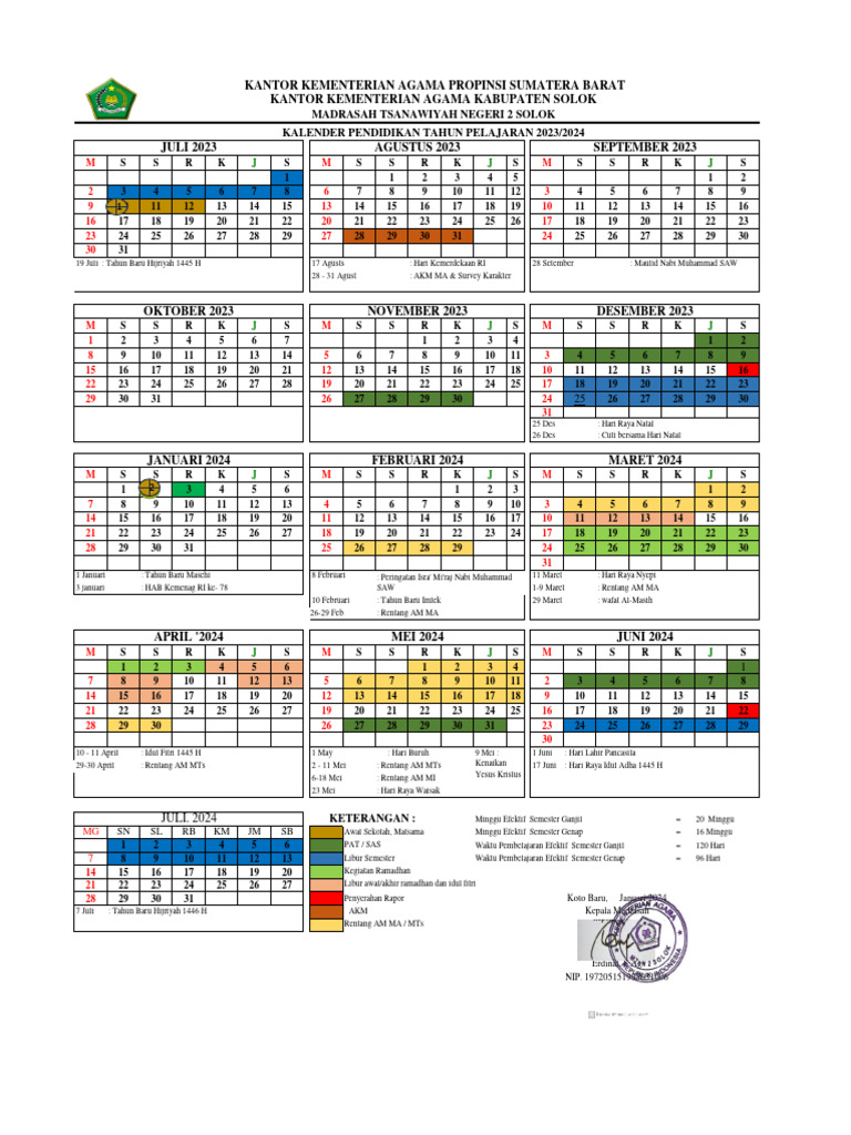 KALENDER PENDIDIKAN 2023.2024 | PDF