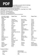 Prefixes and Suffixes | PDF | Pathology | Medical Specialties