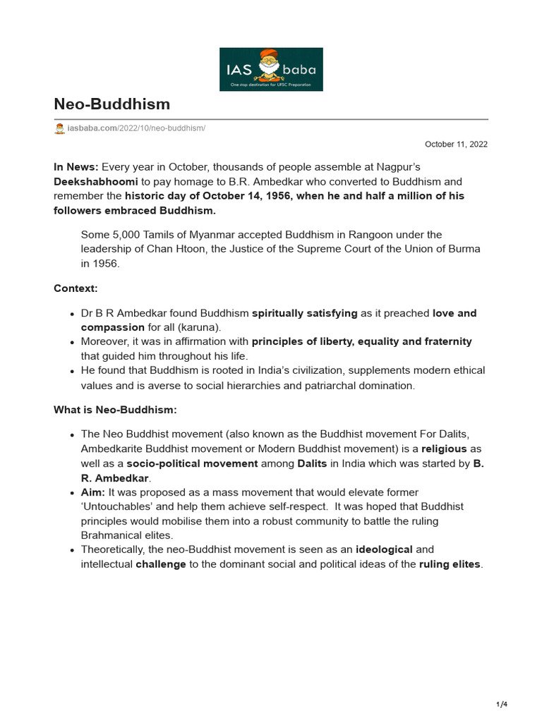 Neo Buddhism | PDF | Religious Faiths | Āstika