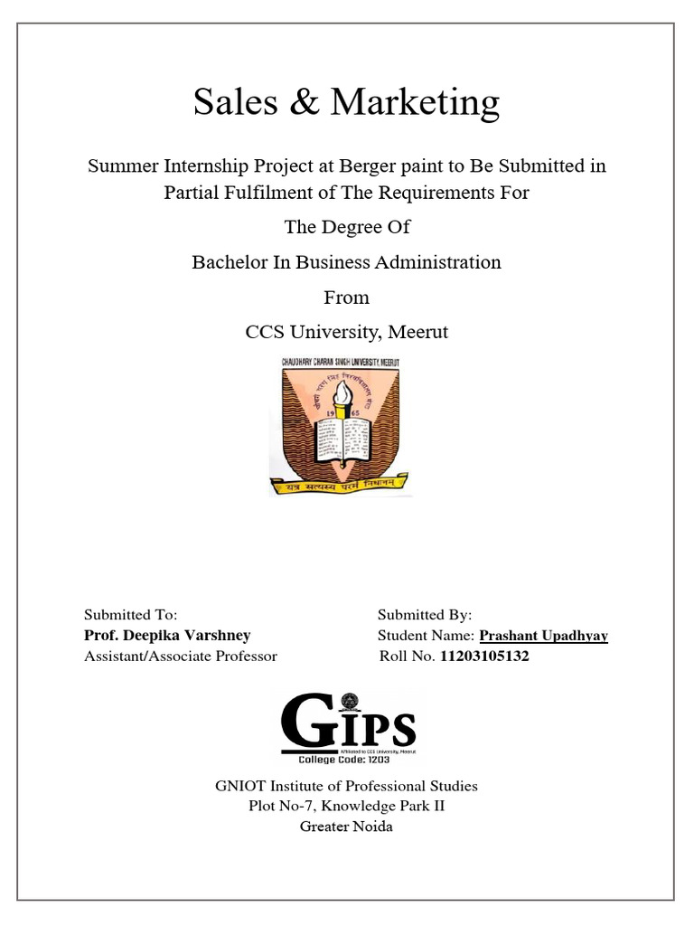 Summer Internship Final Report - Prashant Upadhya | PDF | Supply Chain Management | Supply Chain