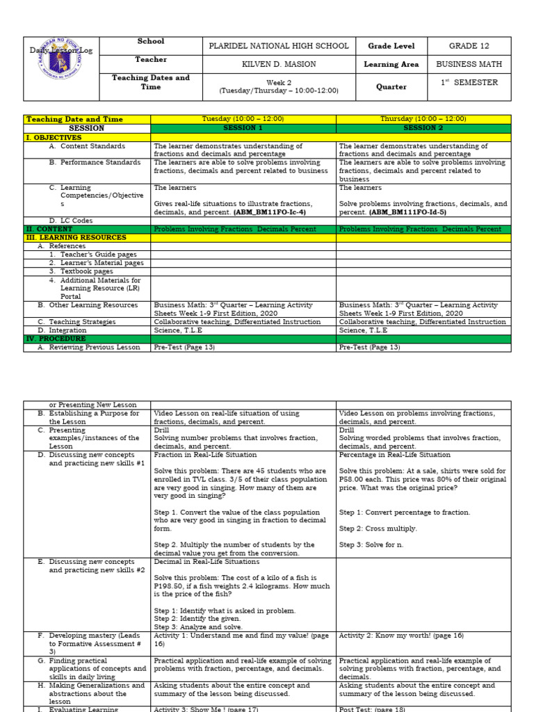Grade 12 Business Math Guide | PDF | Learning | Differentiated Instruction