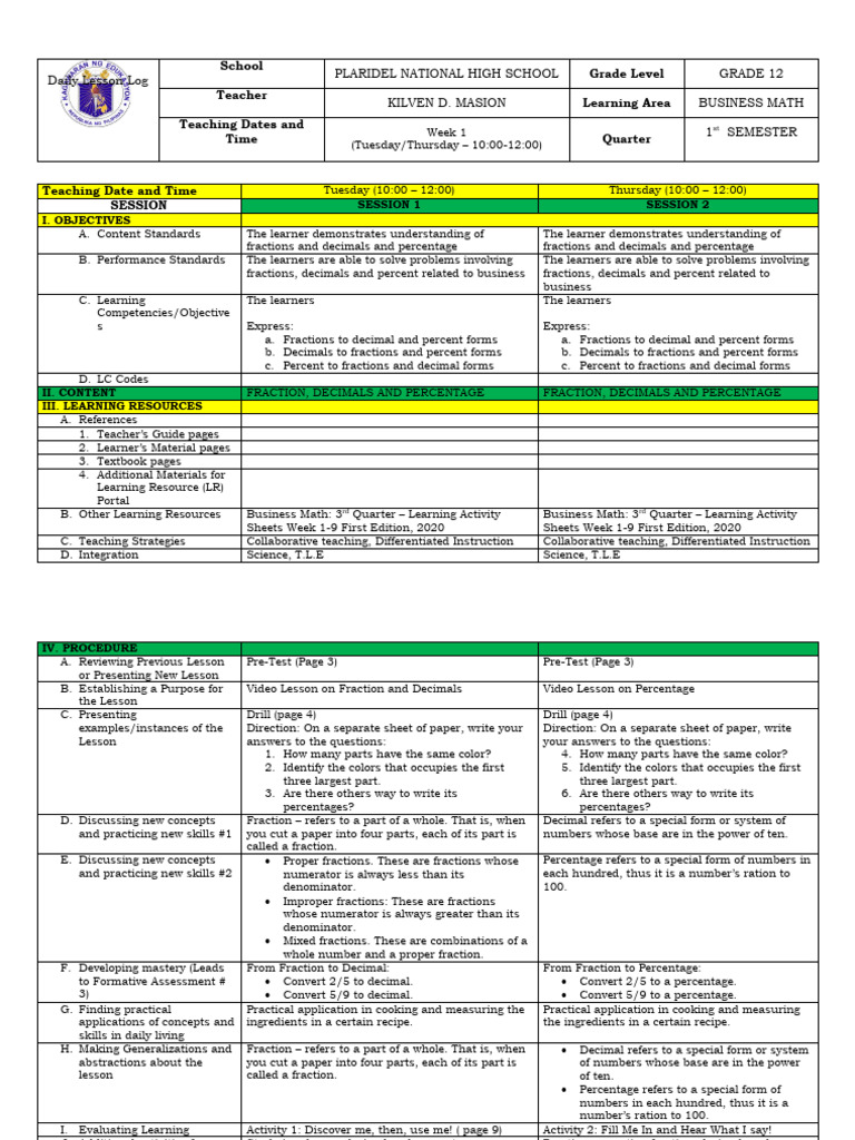 Business Math Week 1 | PDF | Cognitive Science | Behavior Modification