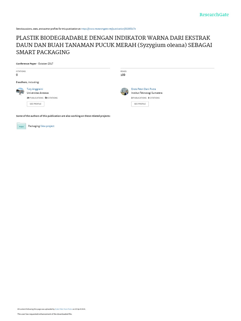 Biodegradable Plastic with Color Indicator | PDF | Physical Sciences | Chemistry