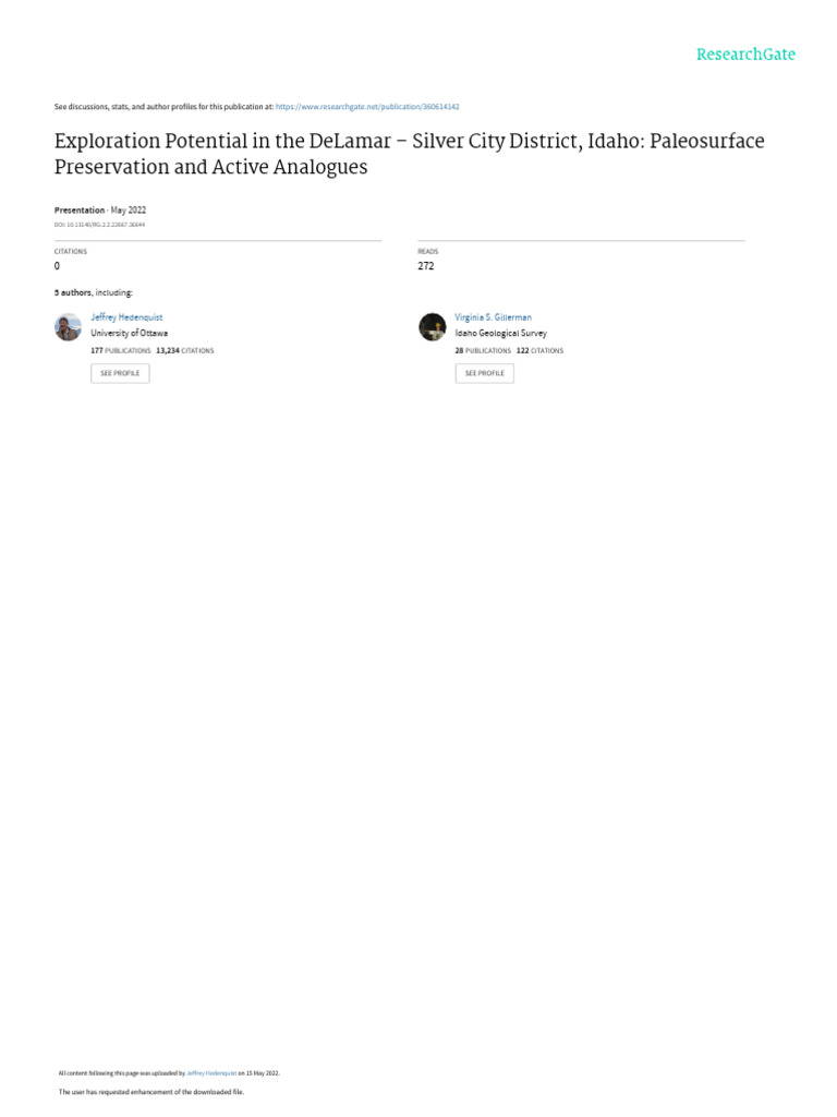 GSN2022 de Lamar Hedenquist | PDF | Volcano | Ore