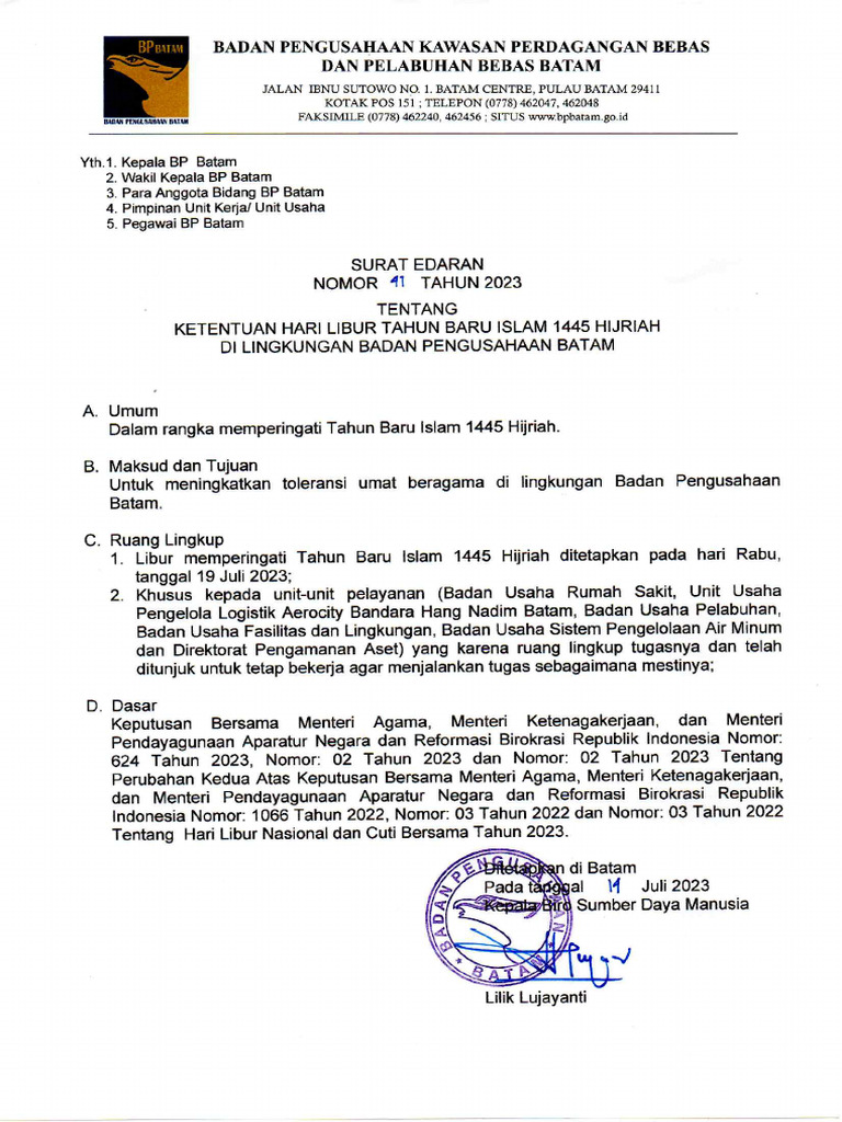 Surat Edaran Nomor 41 Tahun 2023 Pdf