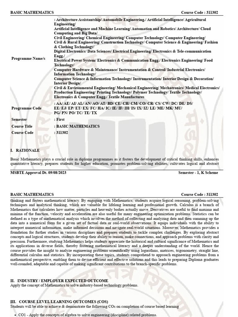 311302-Basic Mathematics 210923 | PDF | Trigonometry | Matrix (Mathematics)