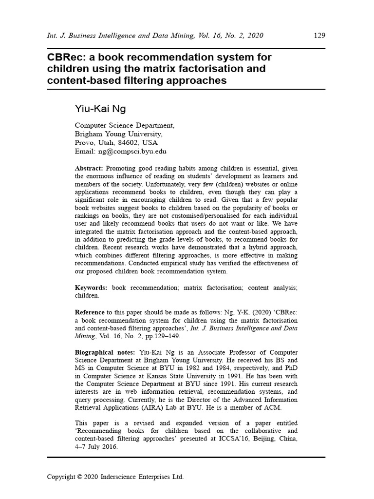 Recommendation System | PDF | Principal Component Analysis | Matrix (Mathematics)