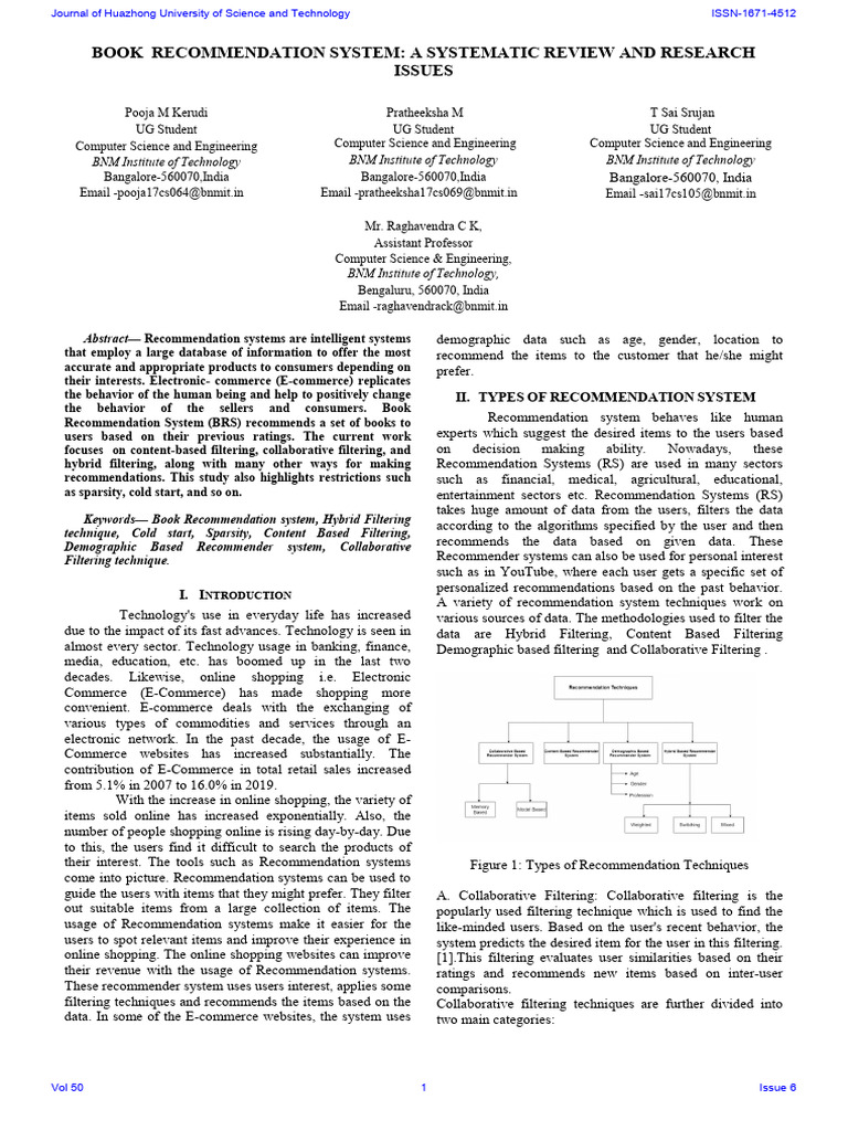 Recommendation System | PDF | Computing | Information Science