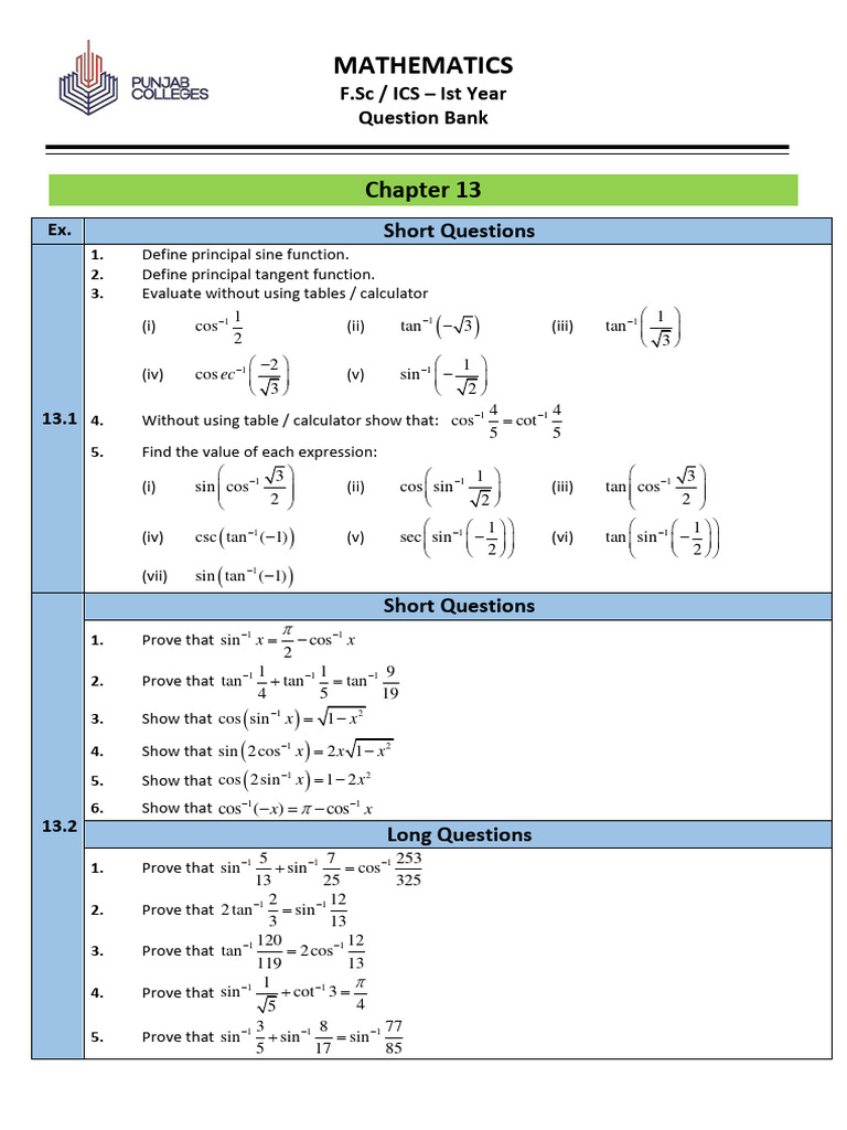 CHaps. 13, 14 Imp (Part 1) | PDF | Trigonometric Functions | Mathematical Concepts