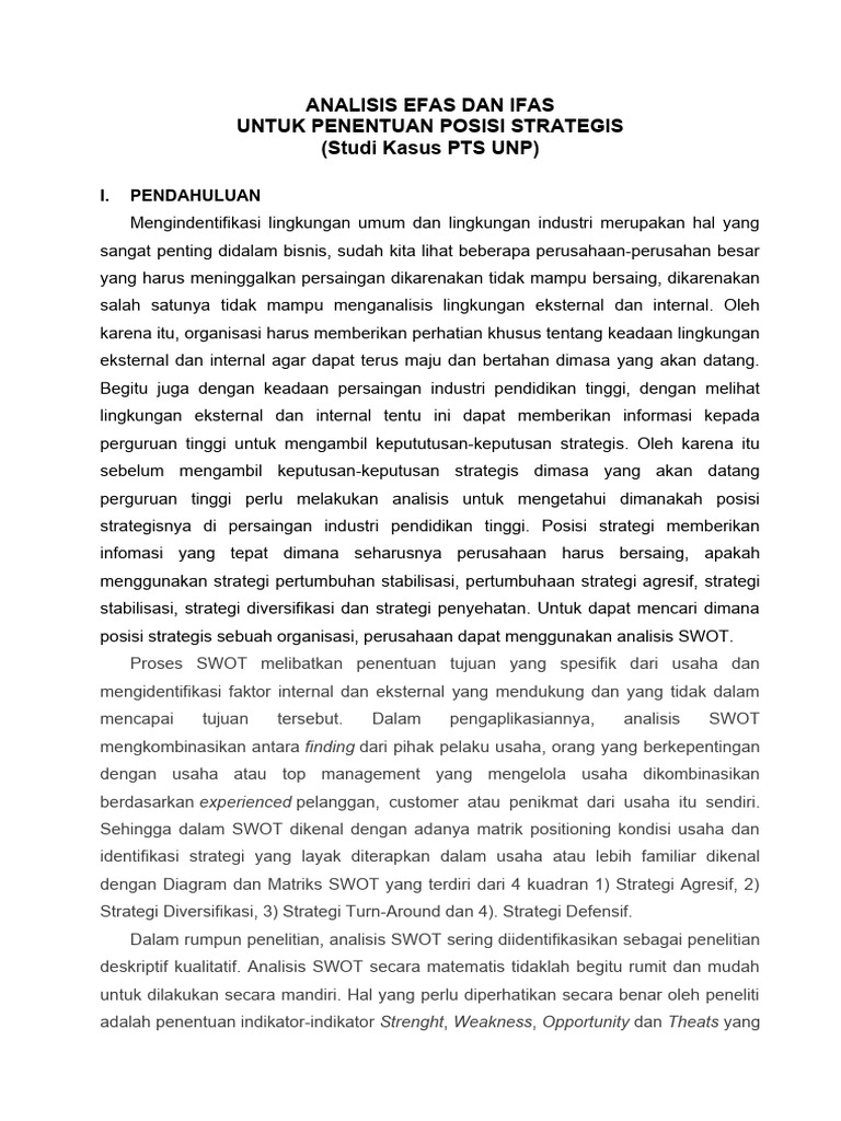 Bab 5 Analisis Efas & Ifas | PDF