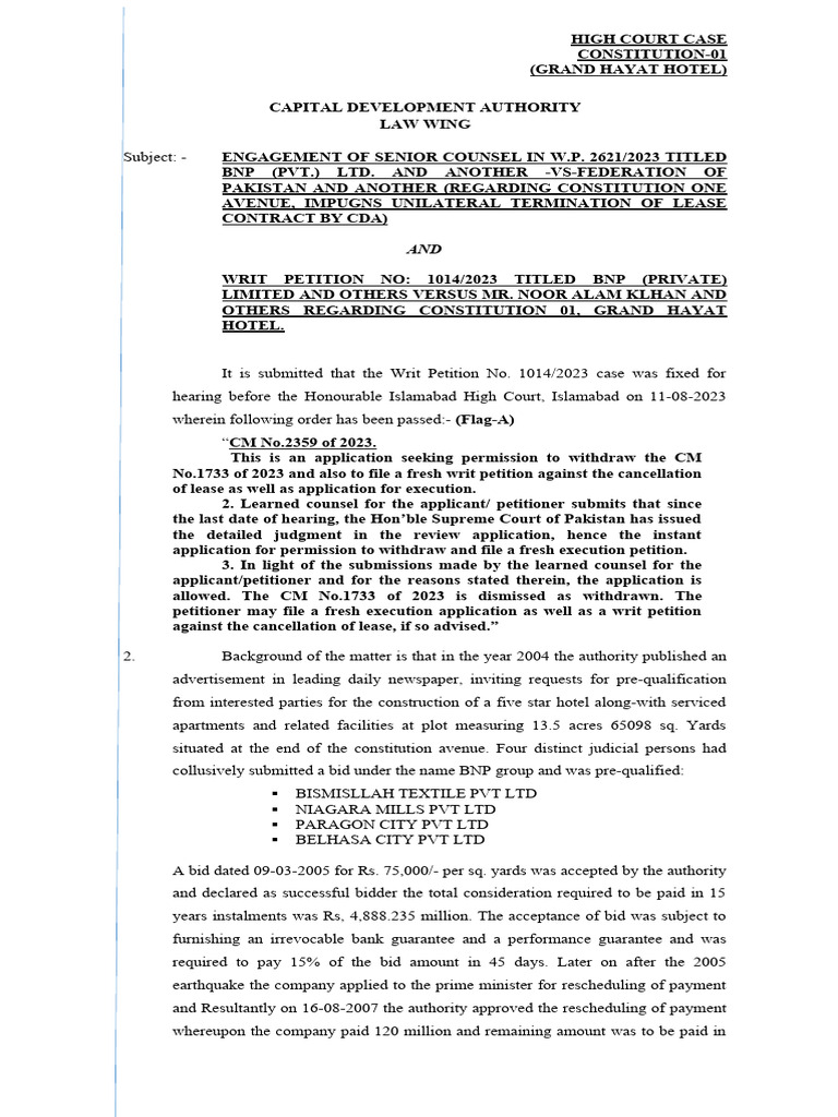 BNP Case Engagement of Counsel | PDF | Certiorari | Advocate