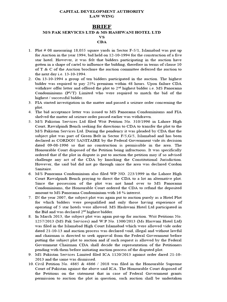 Brief NESPAK | PDF | Auction | Islamabad