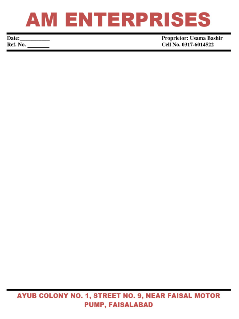 Letterhead AM Enterprises | PDF