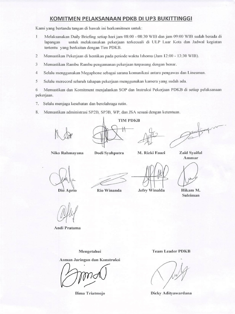 Komitmen PDKB Up3 Bukittinggi | PDF