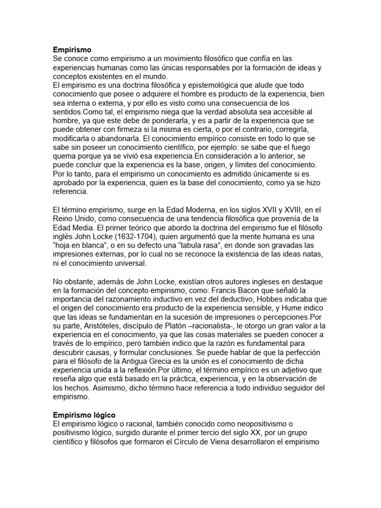 Empirismo | PDF | Empirismo | Conocimiento