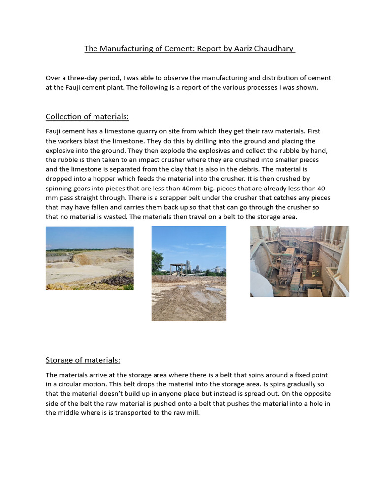 Fauji Cement Report | PDF | Mill (Grinding) | Building Engineering
