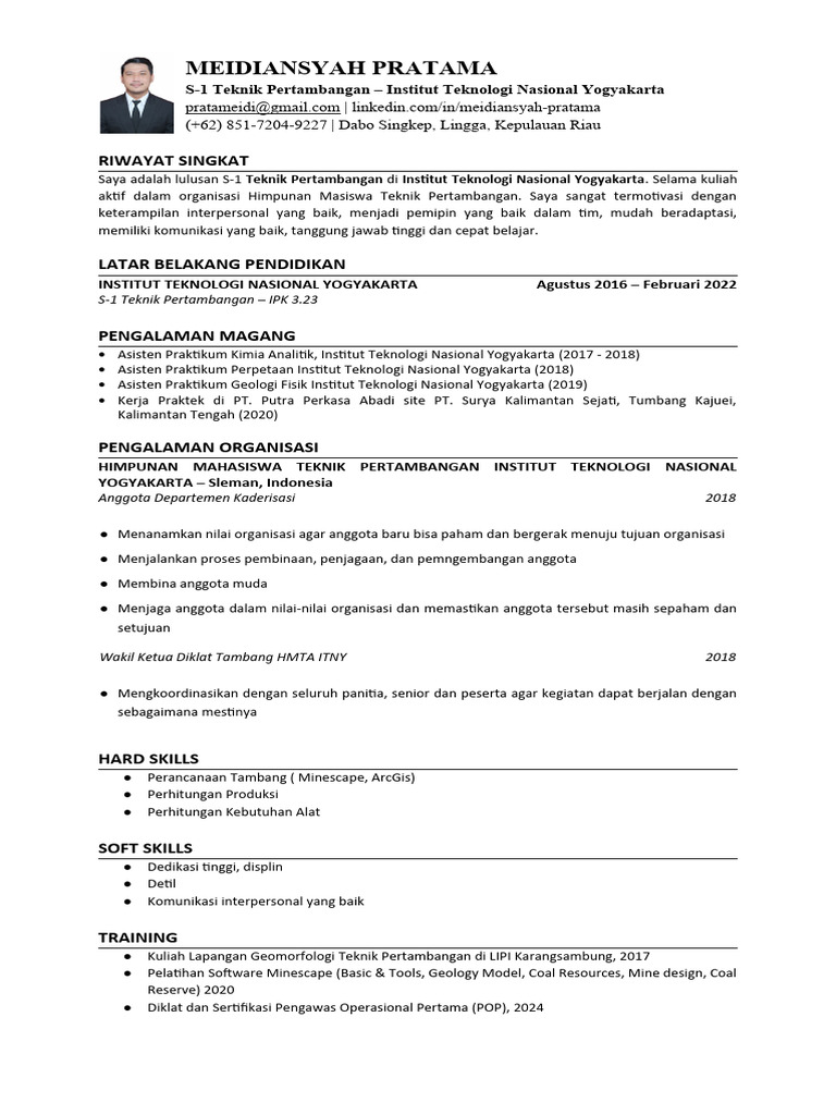 Template CV ATS FG Indo | PDF