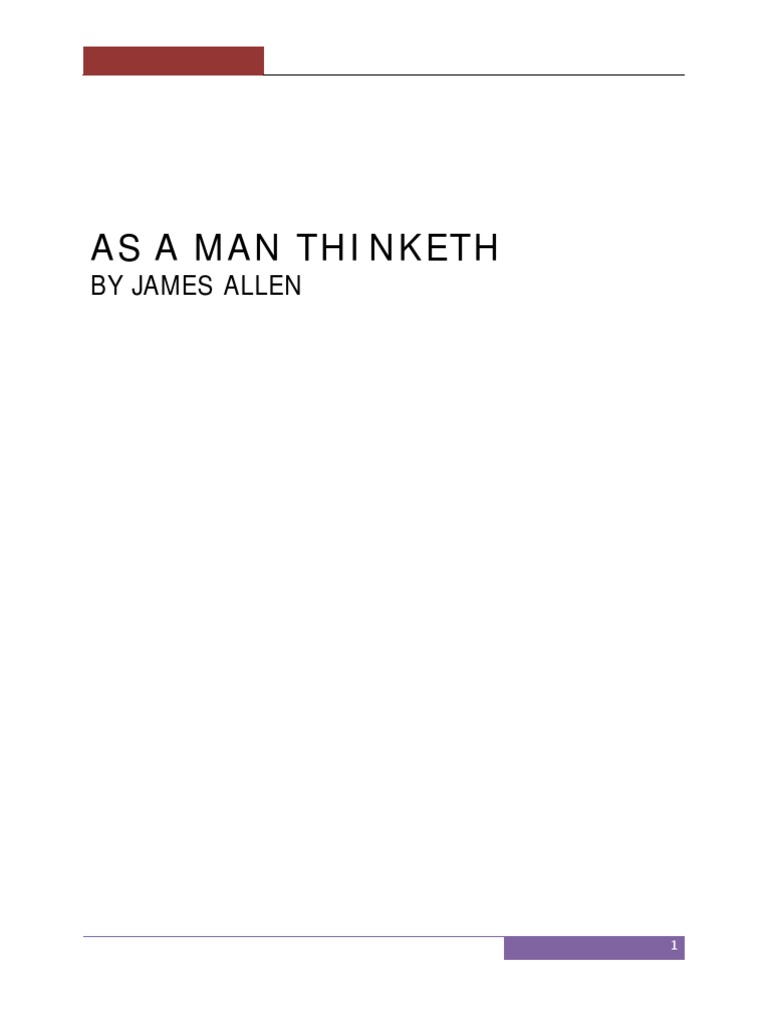 As A Man Thinketh: by James Allen | Download Free PDF | Virtue | Mind