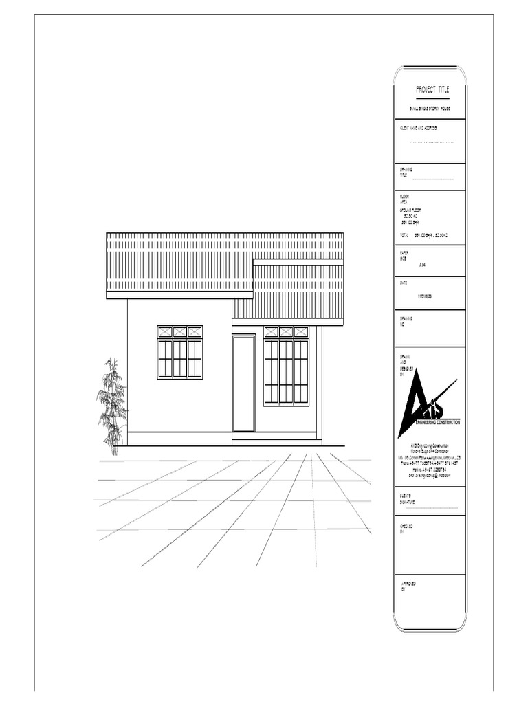 Single Story Small House Plan 01 FRONT VIEW | PDF