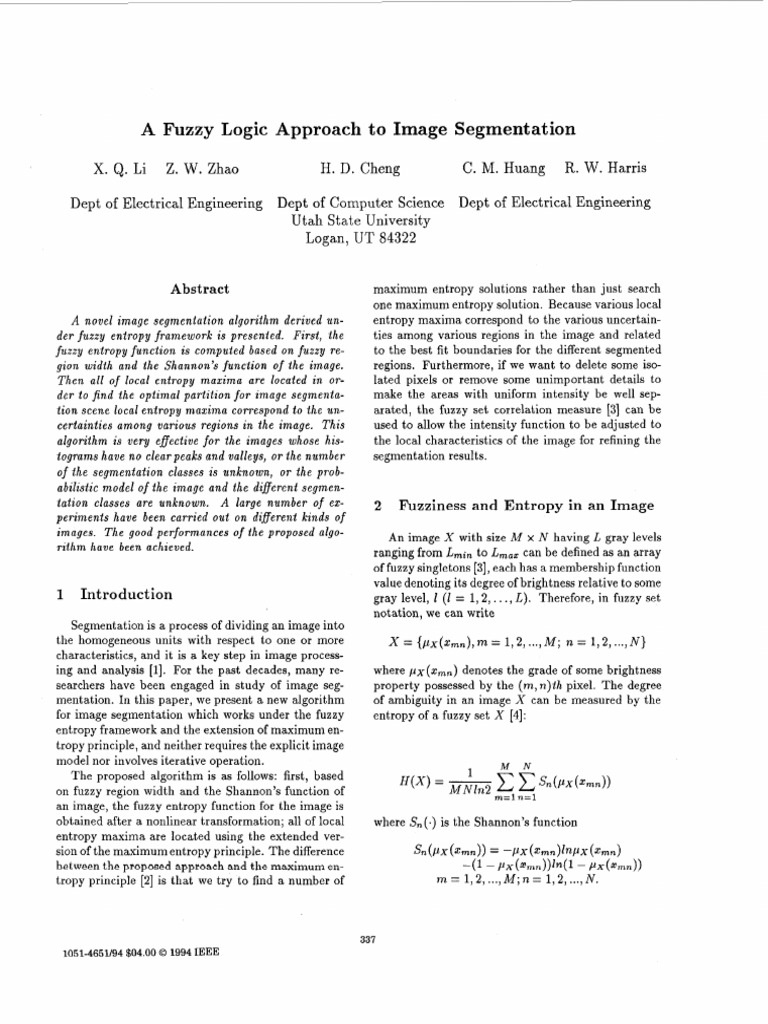 a-fuzzy-logic-approach-to-image-segmentation | PDF | Image Segmentation | Fuzzy Logic