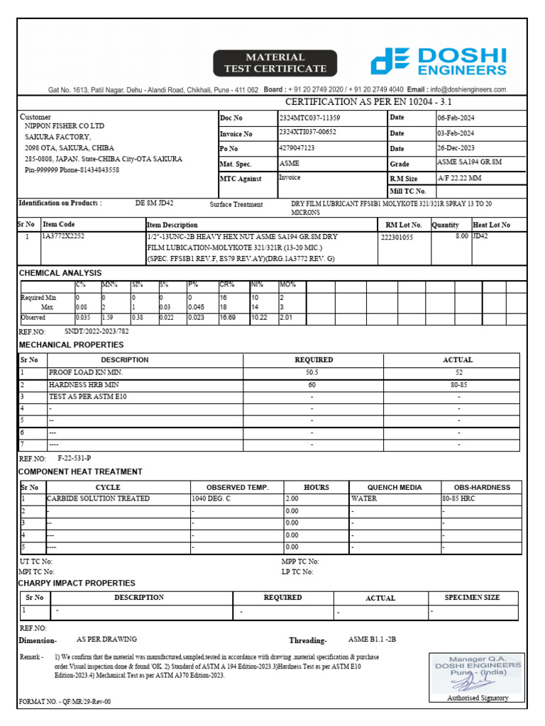 2324MTC037 11359 | PDF | Mechanical Engineering | Secondary Sector Of The Economy