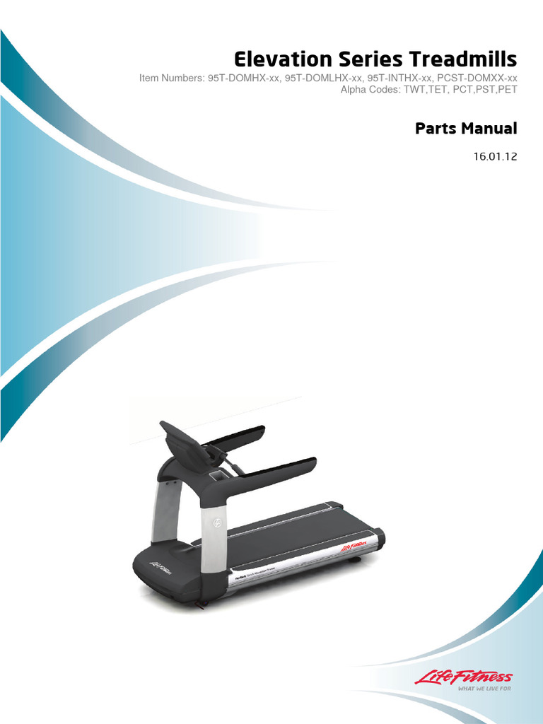 Elevation Series Treadmills Parts Manual | PDF | Screw | Manufactured Goods