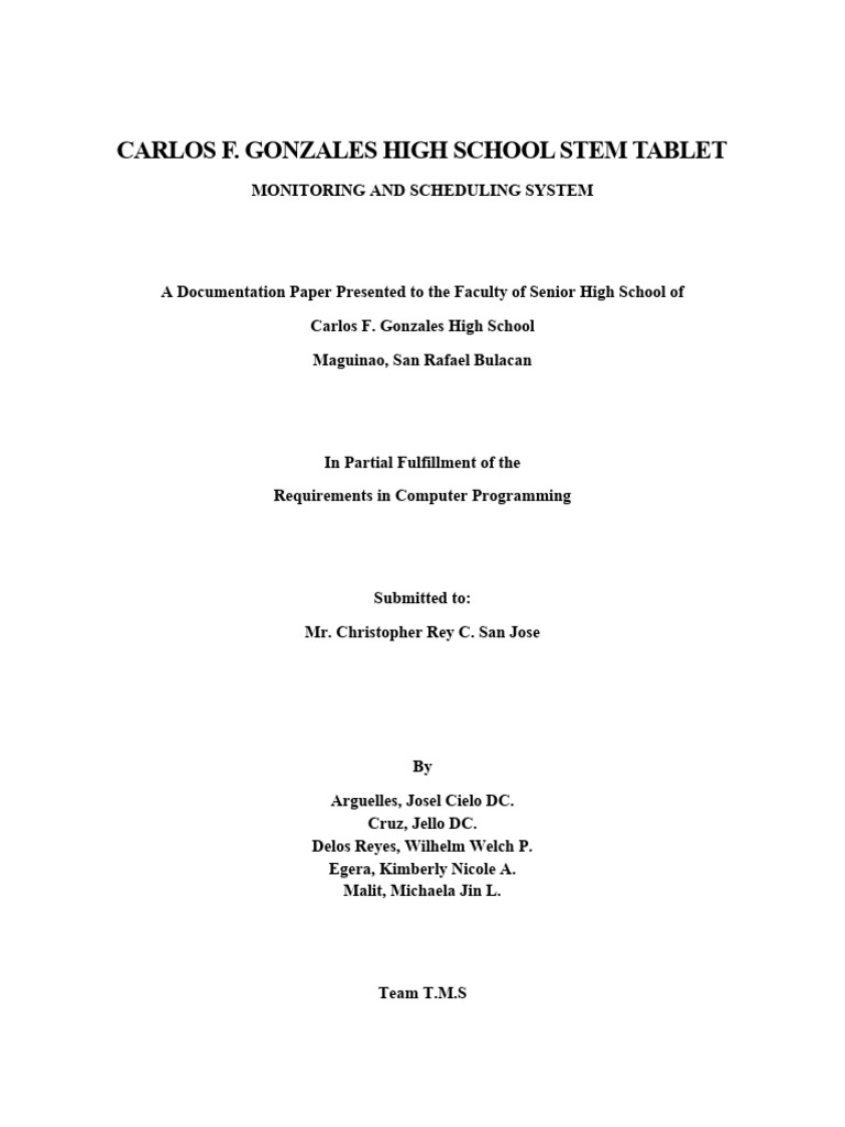 Stem Tablet Monitoring and Scheduling System 1 | PDF | User Interface ...
