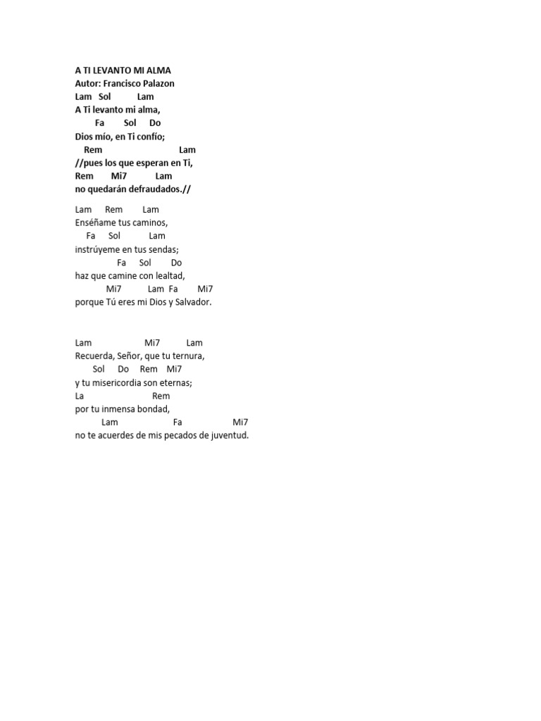 A Ti Levanto Mi Alma | PDF