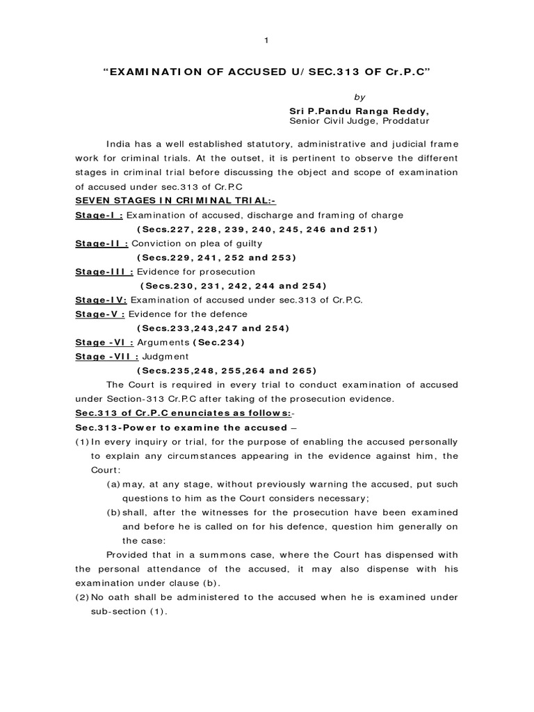 6-Examination of Accused Us 313-By P Pandu Ranga Reddy | PDF ...