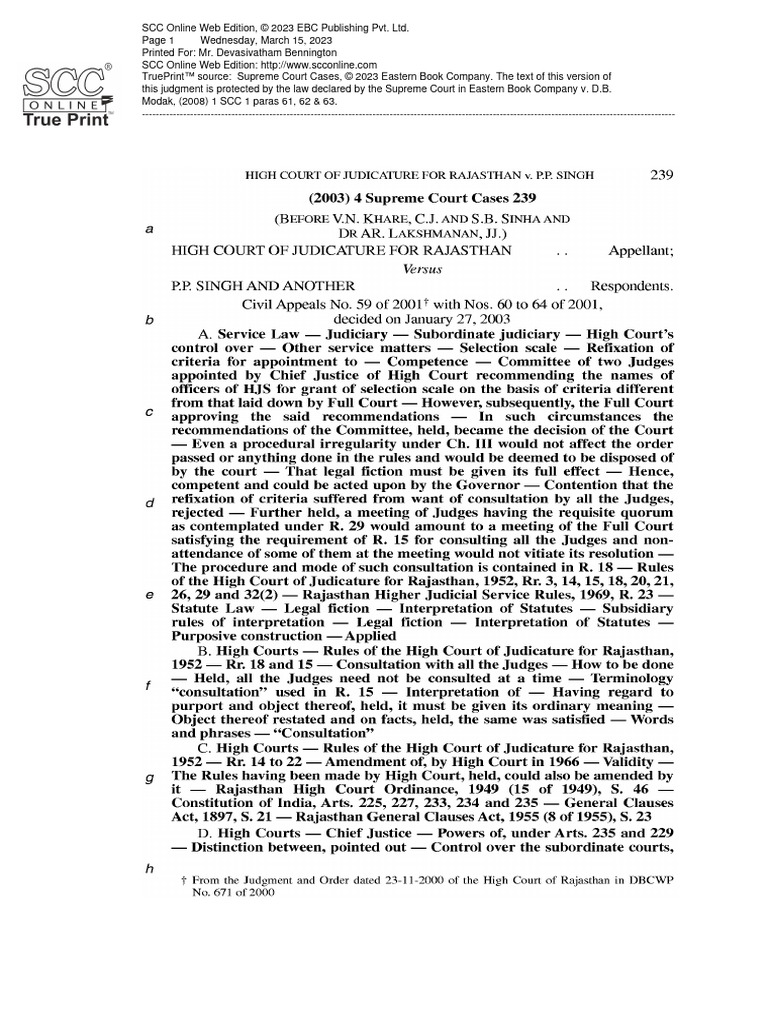 TP 2003 4 SCC 239 256 Sharewithbenny Gmailcom 20230315 231942 1 18 | PDF | Judiciaries ...