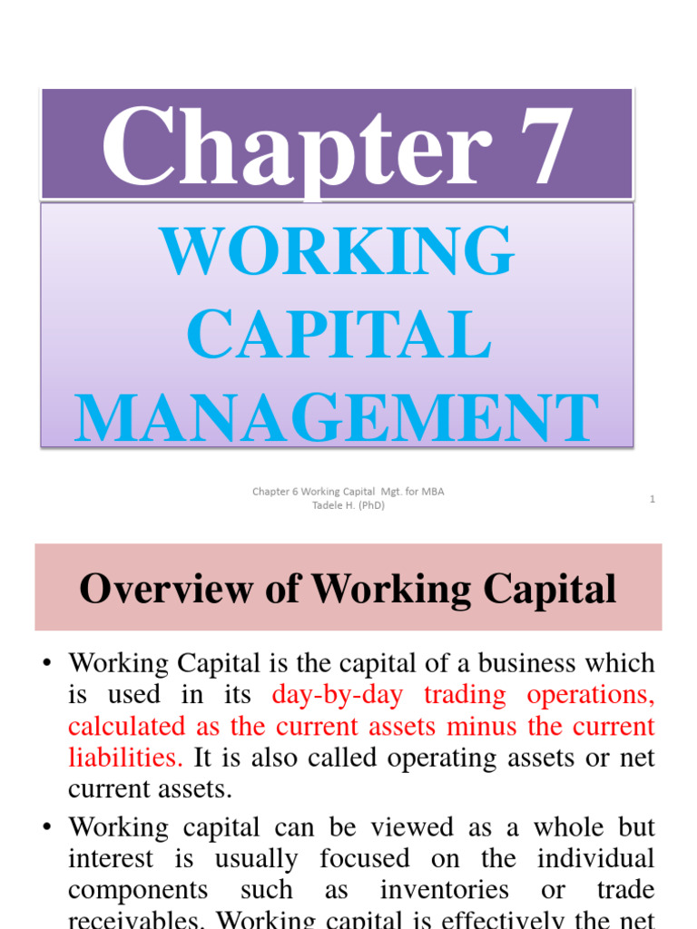 Working Capital Management Overview | PDF | Working Capital | Market ...