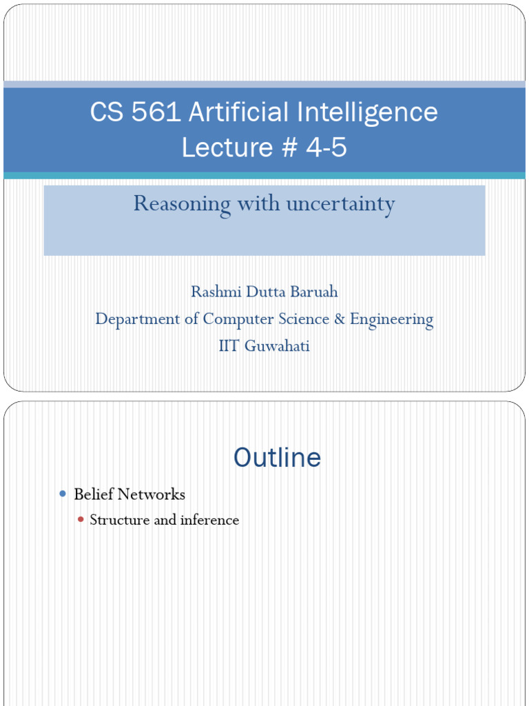 Lecture 4-5 Reasoning With Uncertainty-2 | PDF | Bayesian Network | Probability