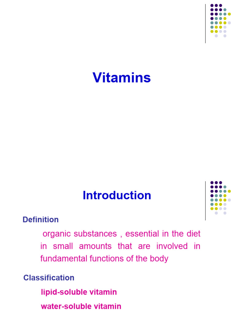 Vitamins | PDF | Vitamin | Cofactor (Biochemistry)