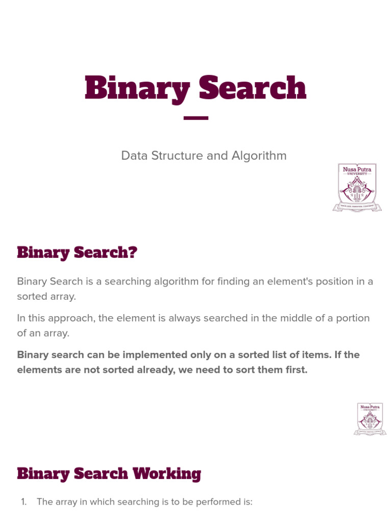 Binary Search - Bubble Sort - Algrithm and Data Structure | PDF
