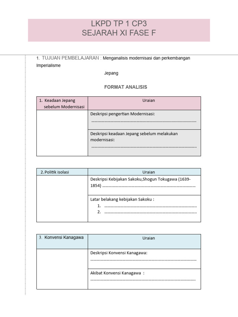 LKPD Sejarah Xi Fase F TP 1 CP 3 | PDF