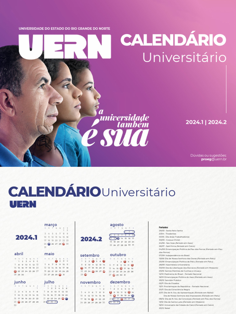 Calendário Universitário Uern DIGITAL | PDF | Férias trabalhistas