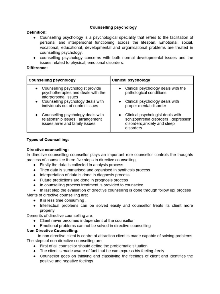 Counselling Psychology | PDF | Psychotherapy | Counseling Psychology