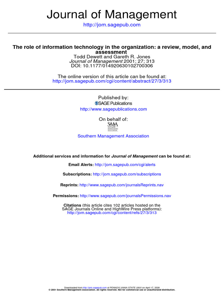 The Role of Information Technology in TH | PDF | Information | Innovation