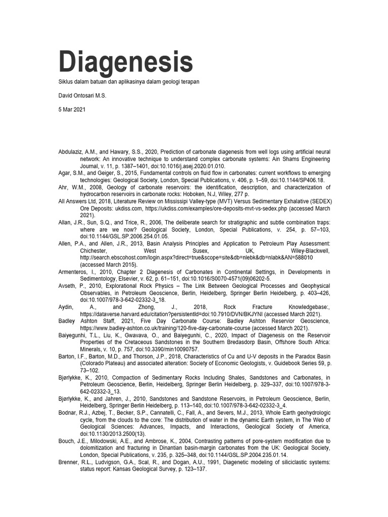Diagenesis Reference | PDF | Sandstone | Geology