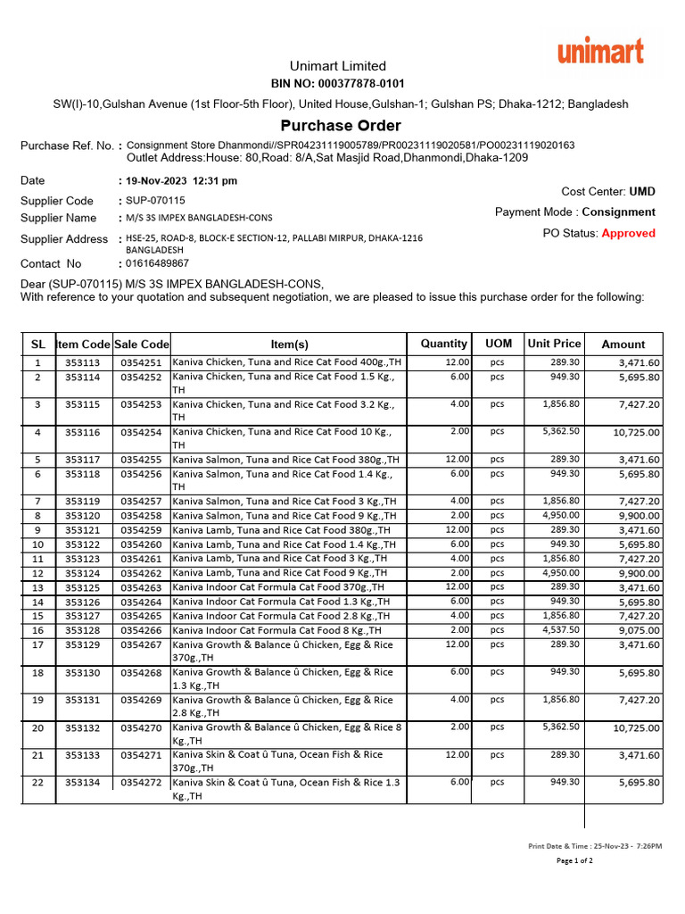 3S Impex Bangladesh-Cons | PDF | Food Industry | Foods